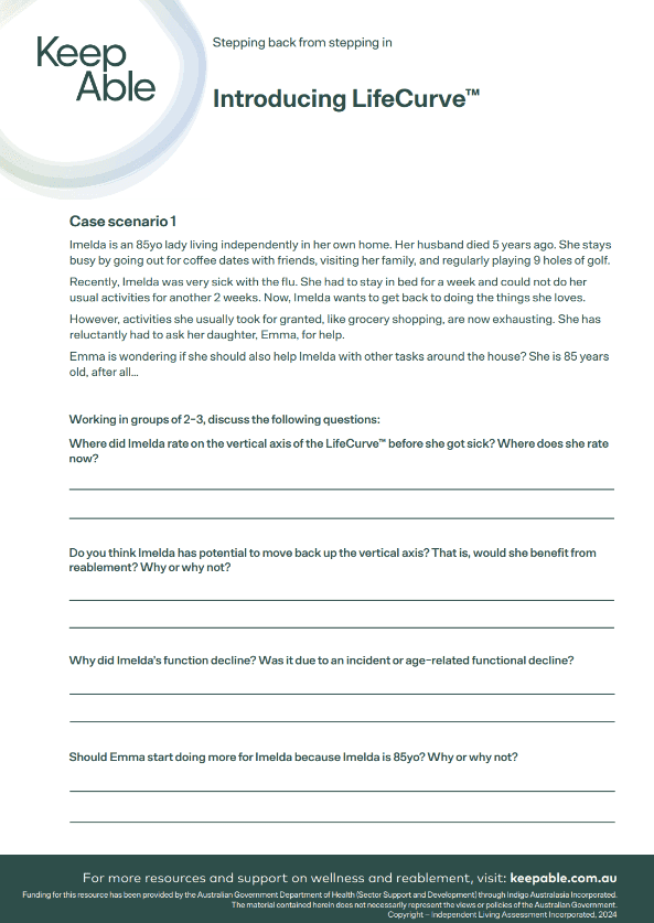 Free Bitesize session: LifeCurve for reablement | Keep Able | Keep Able